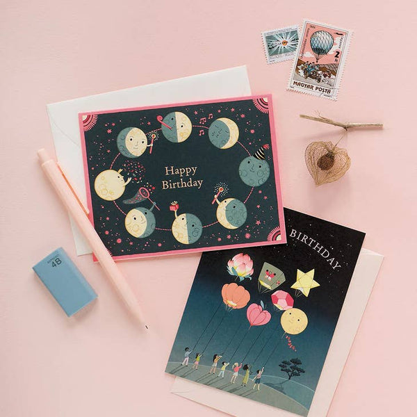 Joojoo Paper Moon Phases Birthday Card The Farm