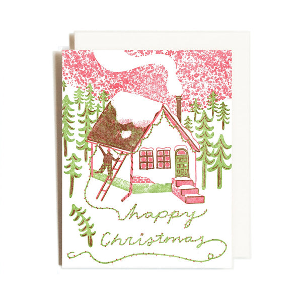 Homework Letterpress - Happy Christmas House Card | The FARM